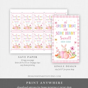 Editable Easter Gift Tags Easter Treat Some Bunny Sweet Classroom ...