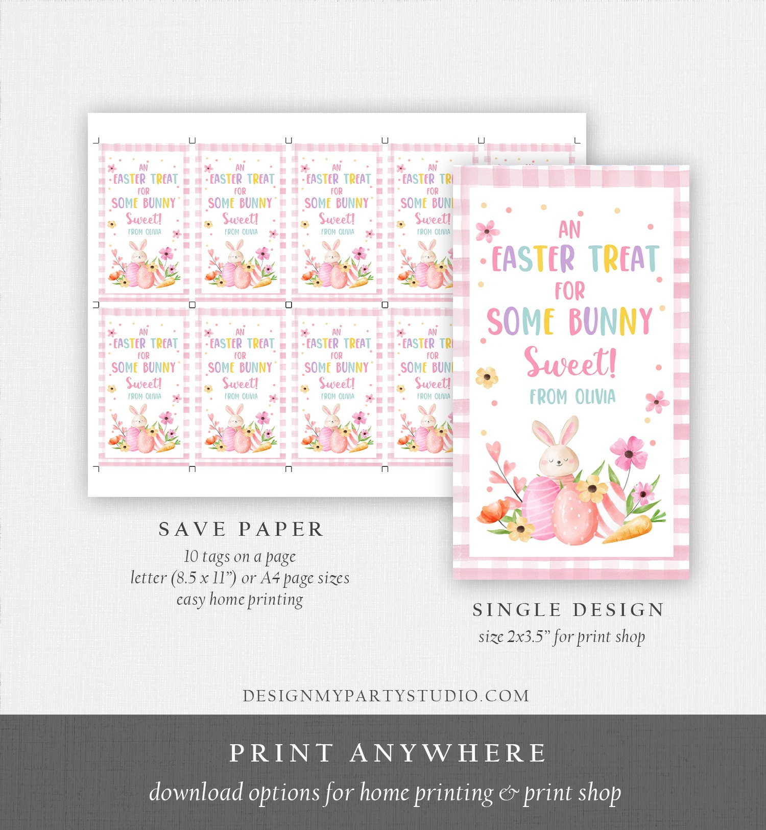 Editable Easter Gift Tags Easter Treat Some Bunny Sweet Classroom ...