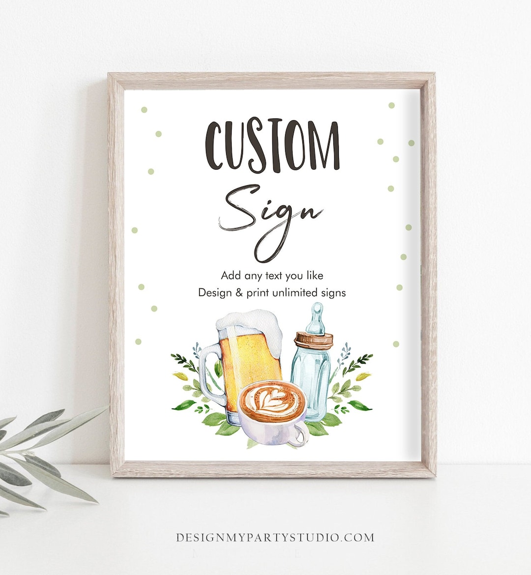 Editable Custom Baby is Brewing Sign Brewing Baby Shower Decor Table ...