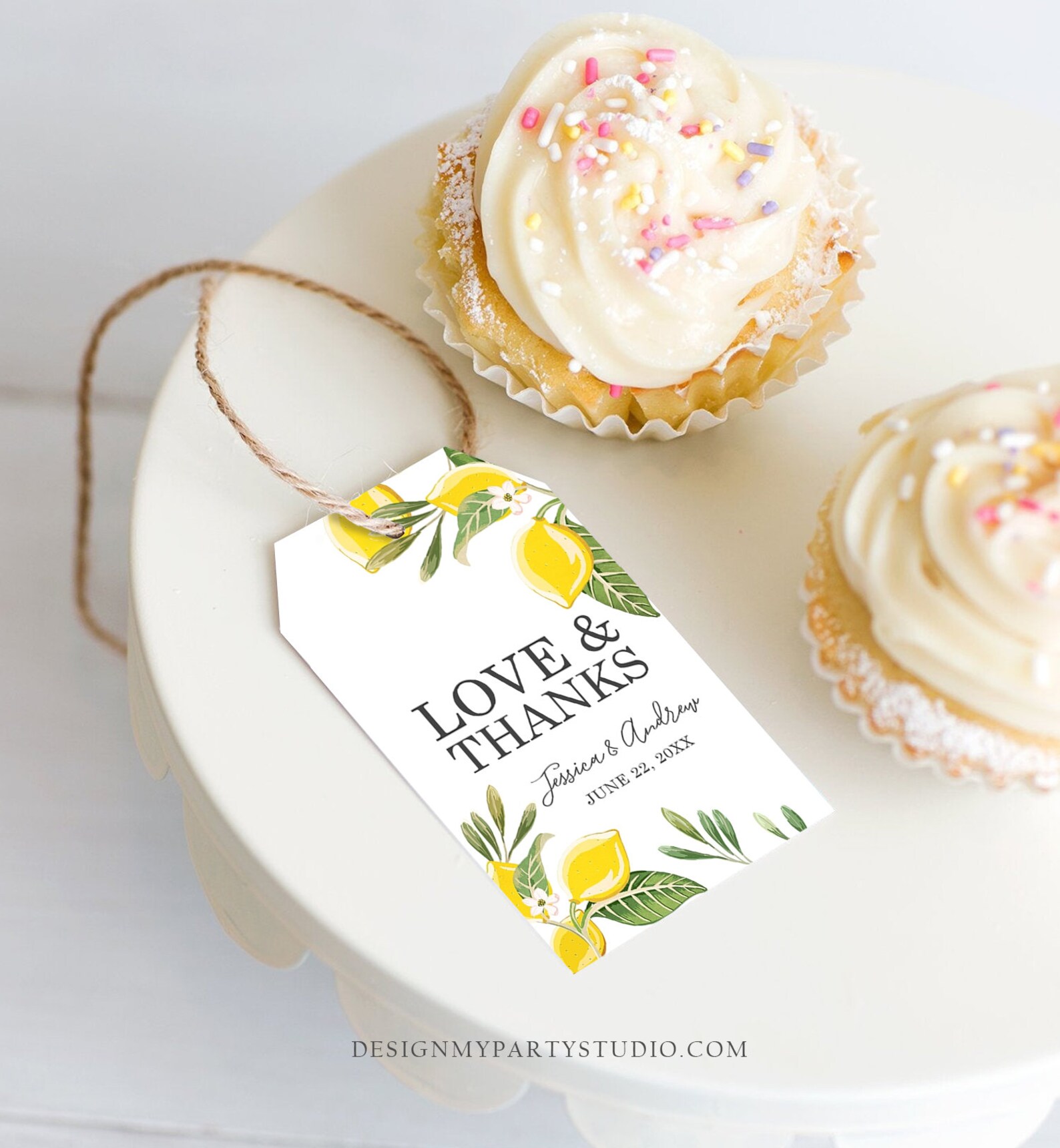 Editable Lemon Thank You Tags Wedding Favor Tags Love & Thanks Bridal ...