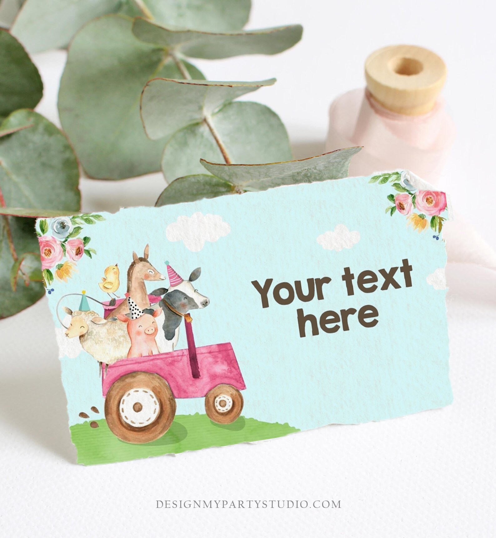 Editable Farm Animals Food Labels Barnyard Birthday Food Cards - Etsy
