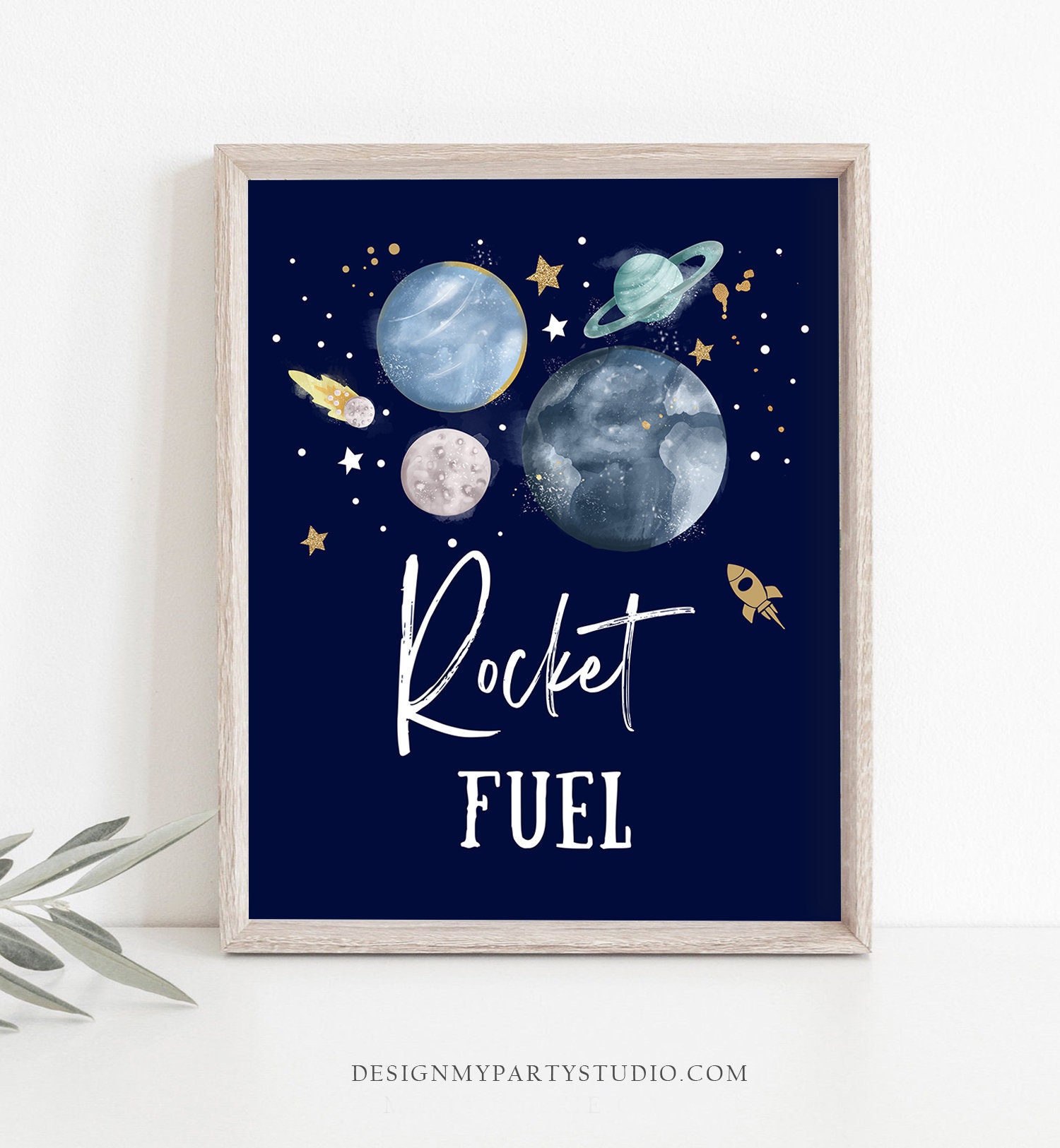 Rocket Fuel Space Party Sign Outer Space Birthday Sign Galaxy | Etsy