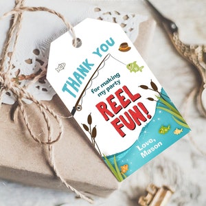 Editable Reel Fun Fishing Favor Tag Fishing Birthday Thank You Tag Gone ...