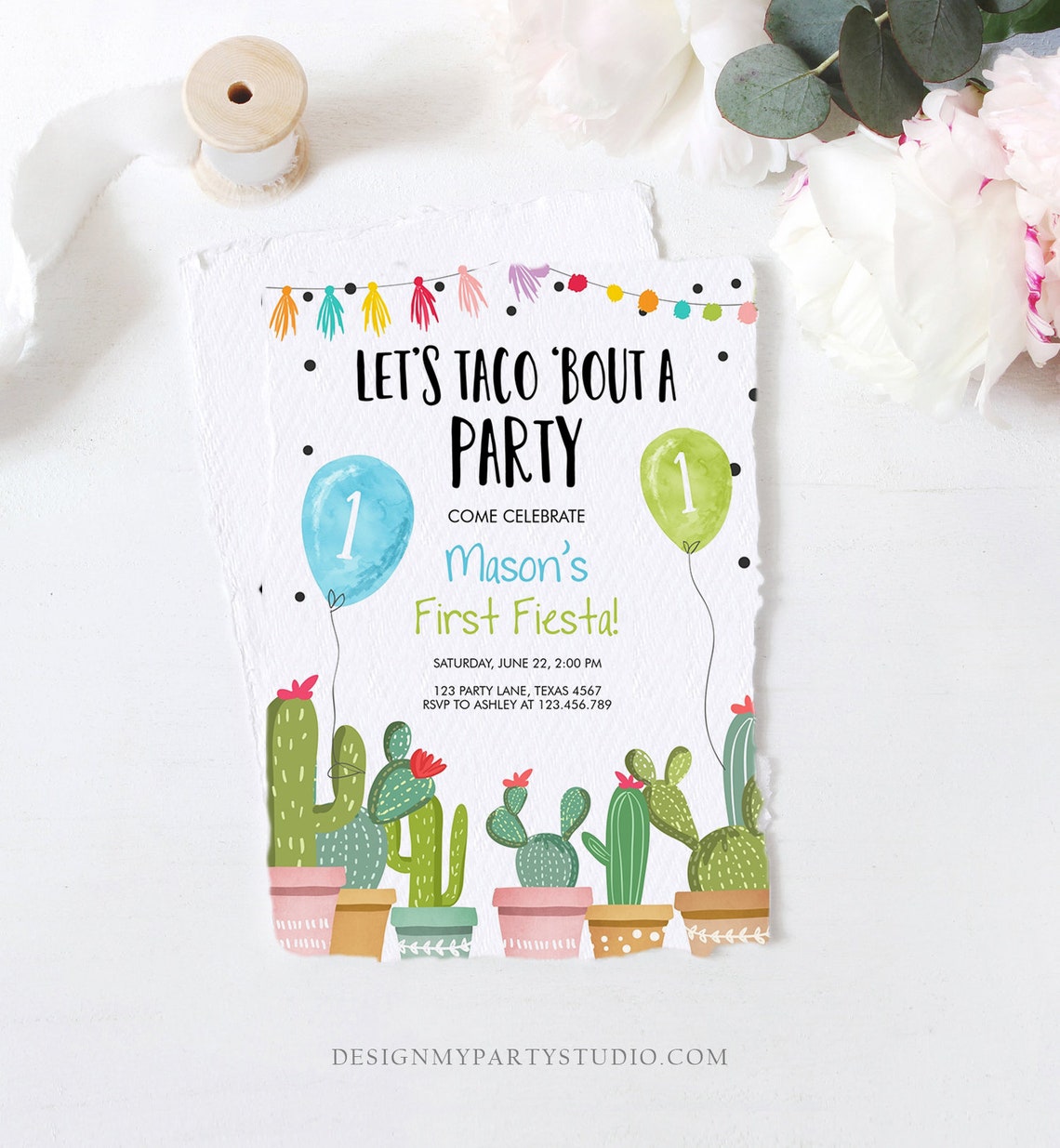 Editable Taco Bout a Party Birthday Invitation ANY AGE Fiesta | Etsy