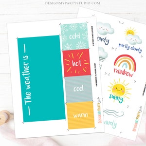 Morning Board Printable Activity Toddler Kids Homeschool Weather Chart ...