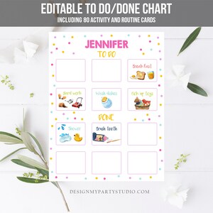Editable Visual Schedule Kids Daily Routine Chart 80 Cards Chores ...