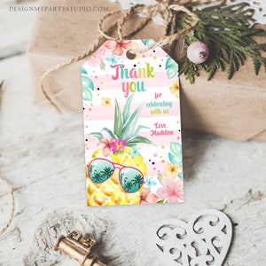 Editable Tropical Aloha Hawaiian Favor Tag Luau Birthday Party ...
