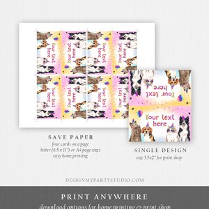 Editable Cats and Dogs Food Labels Kitten Birthday Place Card Tent Card ...