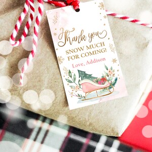 Editable Sleigh Favor Tags Holiday Gift Tags Winter Merry Christmas ...