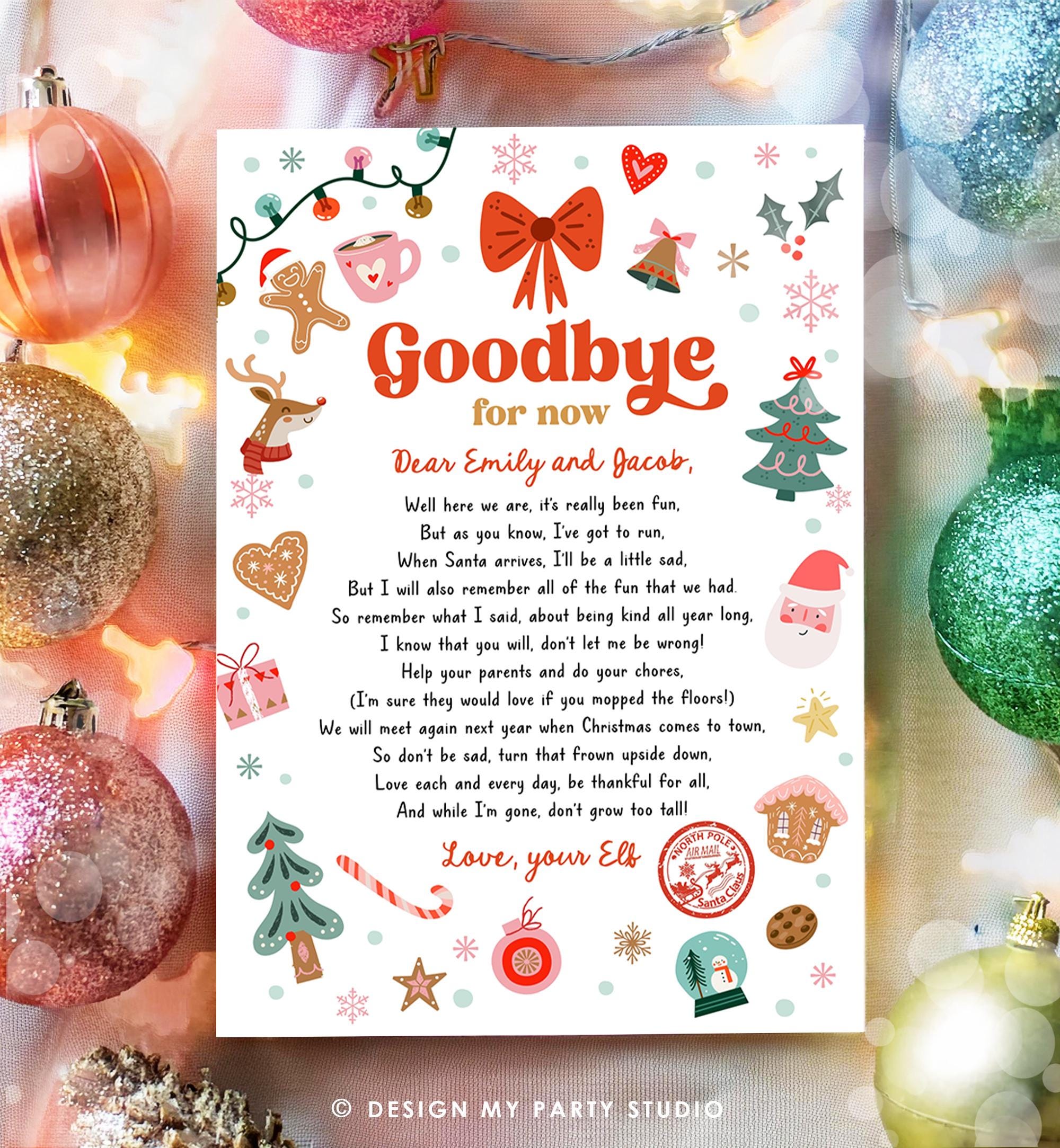 Editable Elf Goodbye Letter Departure Letter Christmas Goodbye From ...