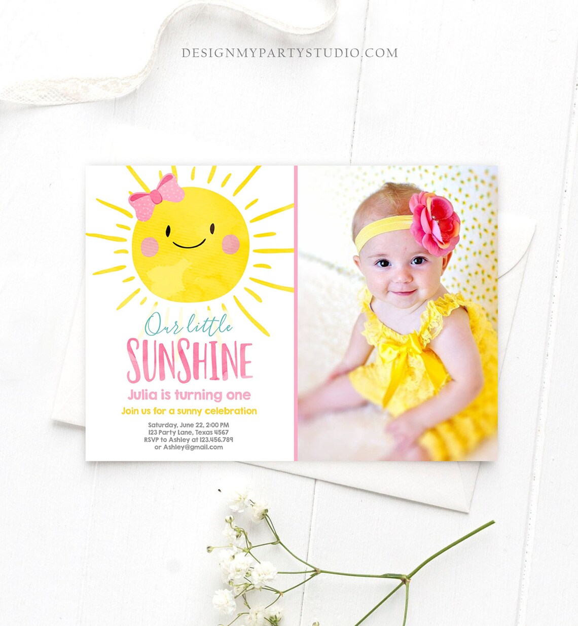 Editable Sunshine Birthday Party Invitation You Are My | Etsy