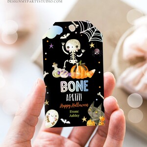 Editable Halloween Gift Tag Skeleton Gift Tags Trick or Treat Halloween ...
