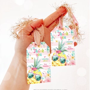Editable Tropical Aloha Hawaiian Favor Tag Luau Birthday Party ...