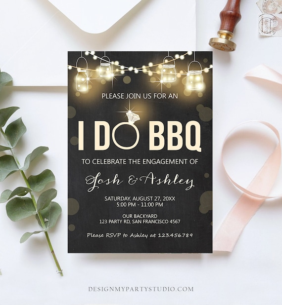 Editable I Do BBQ Invitation Couples Shower Invite Engagement Party ...