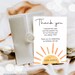 Editable Sun Thank You Card Sun Birthday Party Thank You Note Sunshine ...