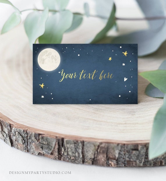 Editable Moon Food Labels Moon Place Card Twinkle Little Star Baby ...
