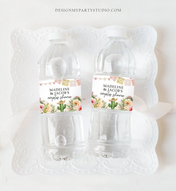 Editable Fiesta Water Bottle Labels Fiesta Couples Shower Taco Bout ...