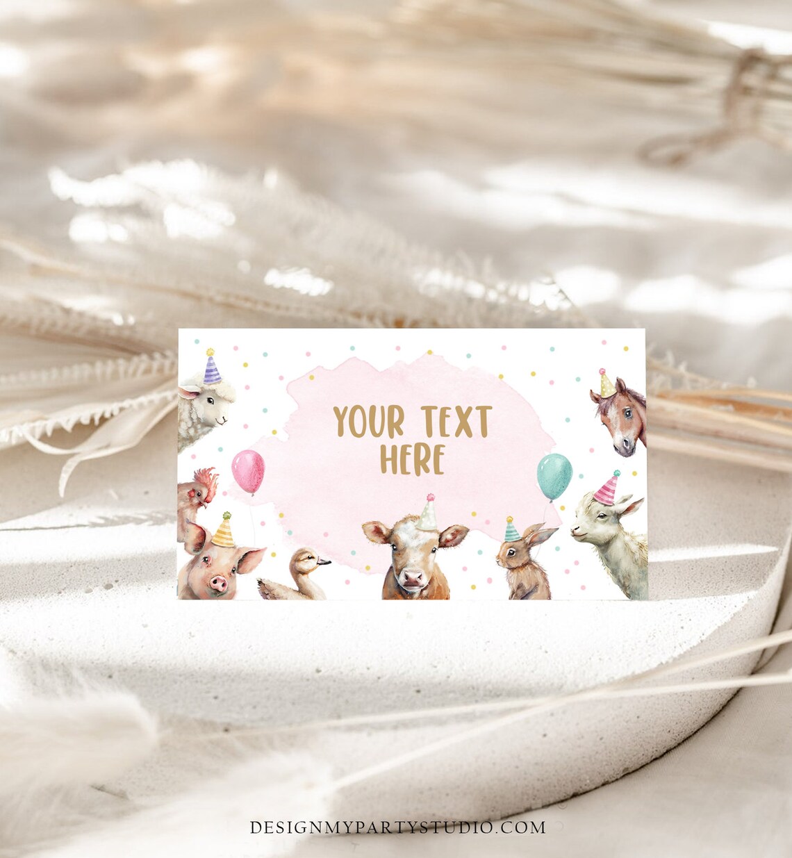 Editable Farm Animals Food Labels Barnyard Birthday Name Place - Etsy