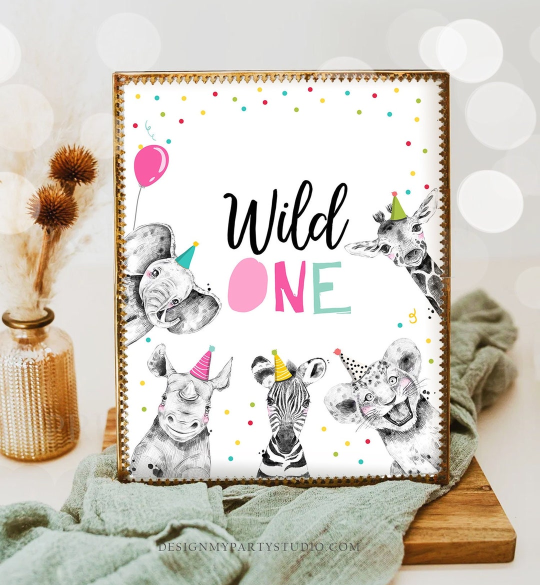 Wild One Birthday Sign Party One Wild Year First Birthday 1st Safari ...