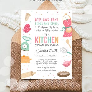 Editable Stock the Kitchen Bridal Shower Invitation Cooking Kitchen ...