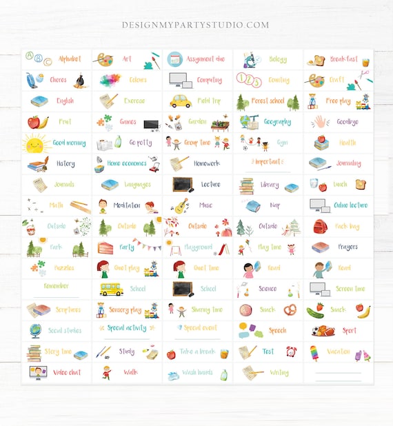 Visual Schedule Kids Daily Routine Chart 80 Cards Chores School ...