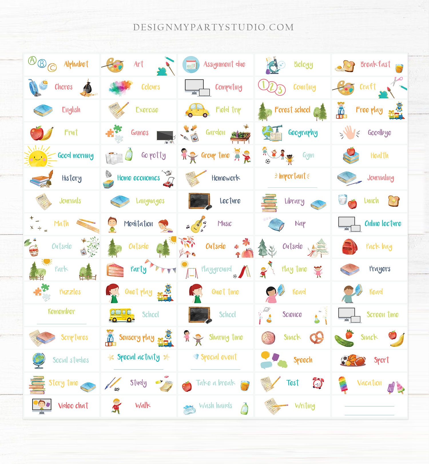 Visual Schedule Kids Daily Routine Chart 85 Cards Chores | Etsy