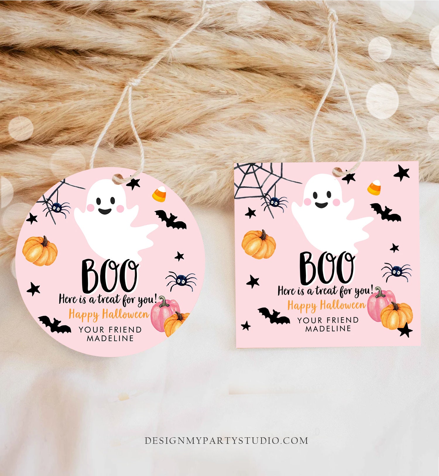Editable Halloween Favor Tags Boo Gift Tags Costume Party - Etsy