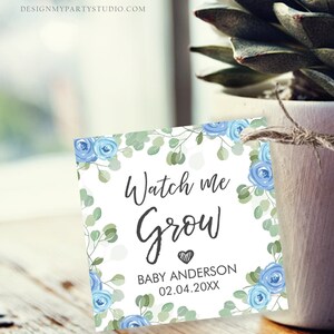 Editable Watch Me Grow Tags Baby Shower Favor Tags Plant Tags Cactus ...