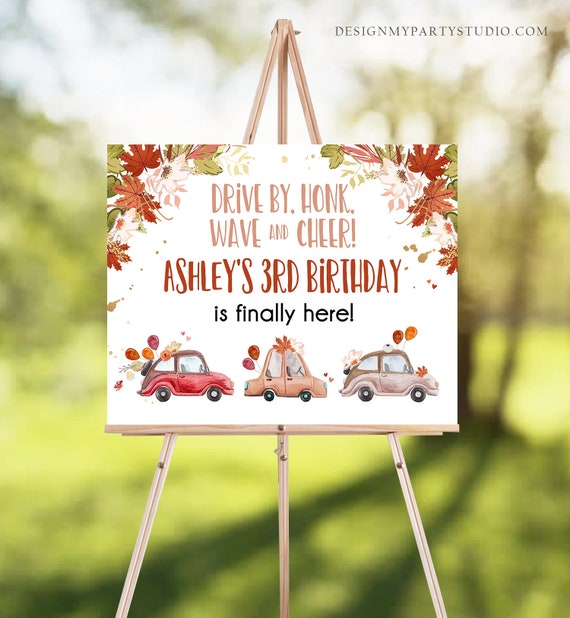 Editable Fall Drive By Birthday Sign Welcome Quarantine Party | Etsy