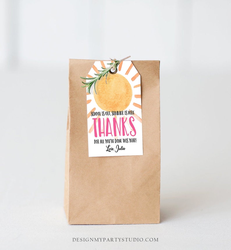 Editable Teacher Appreciation Gift Tags Sunshine Thank You Tag - Etsy