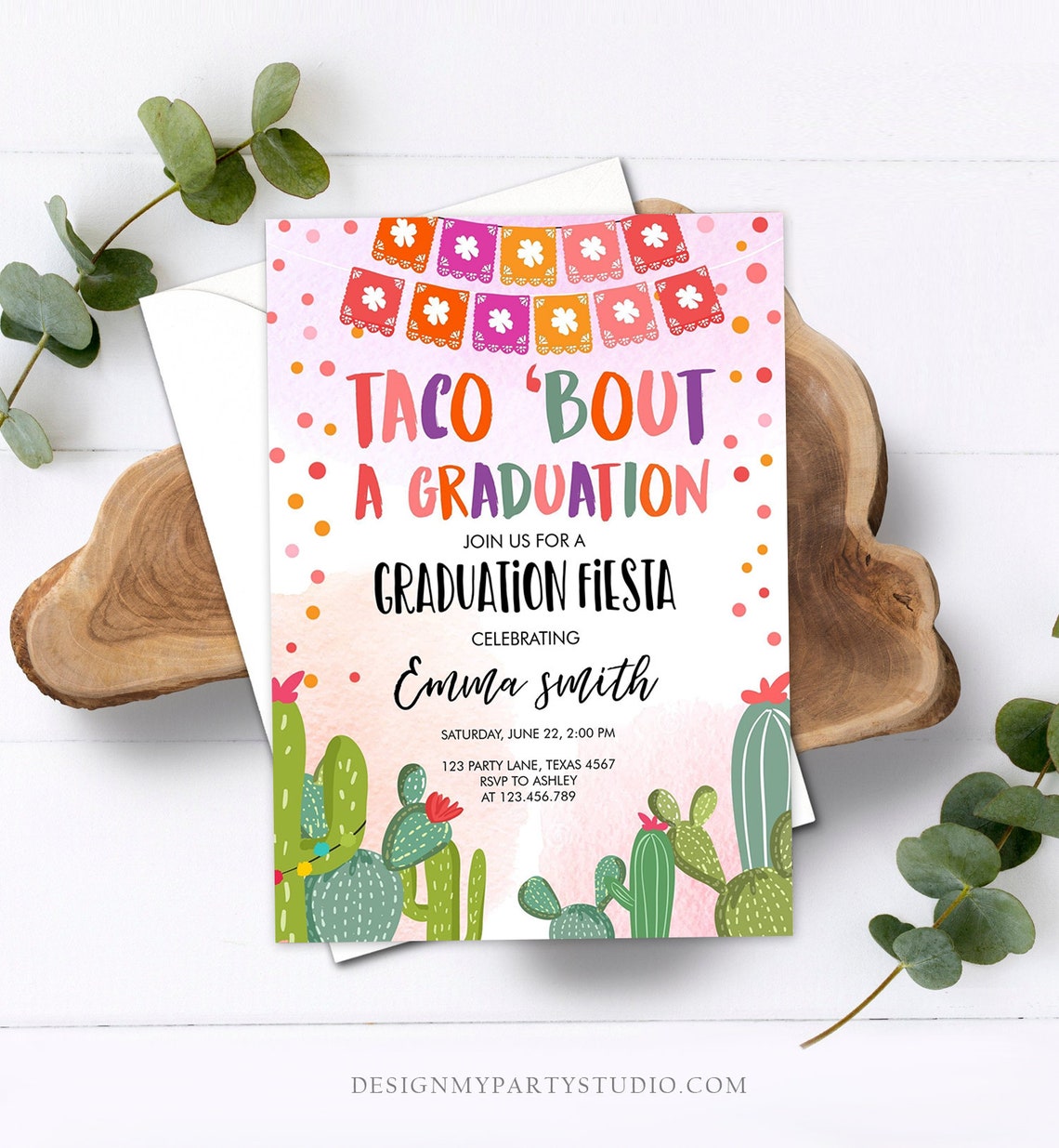 Editable Taco Bout a Graduation Party Invitation Fiesta - Etsy