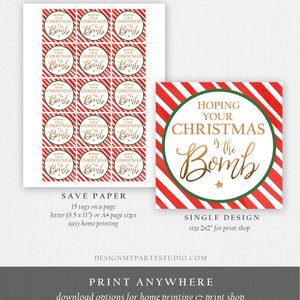 Editable Bomb Tags Hoping Your Christmas is the Bomb Bath Bomb Tags ...