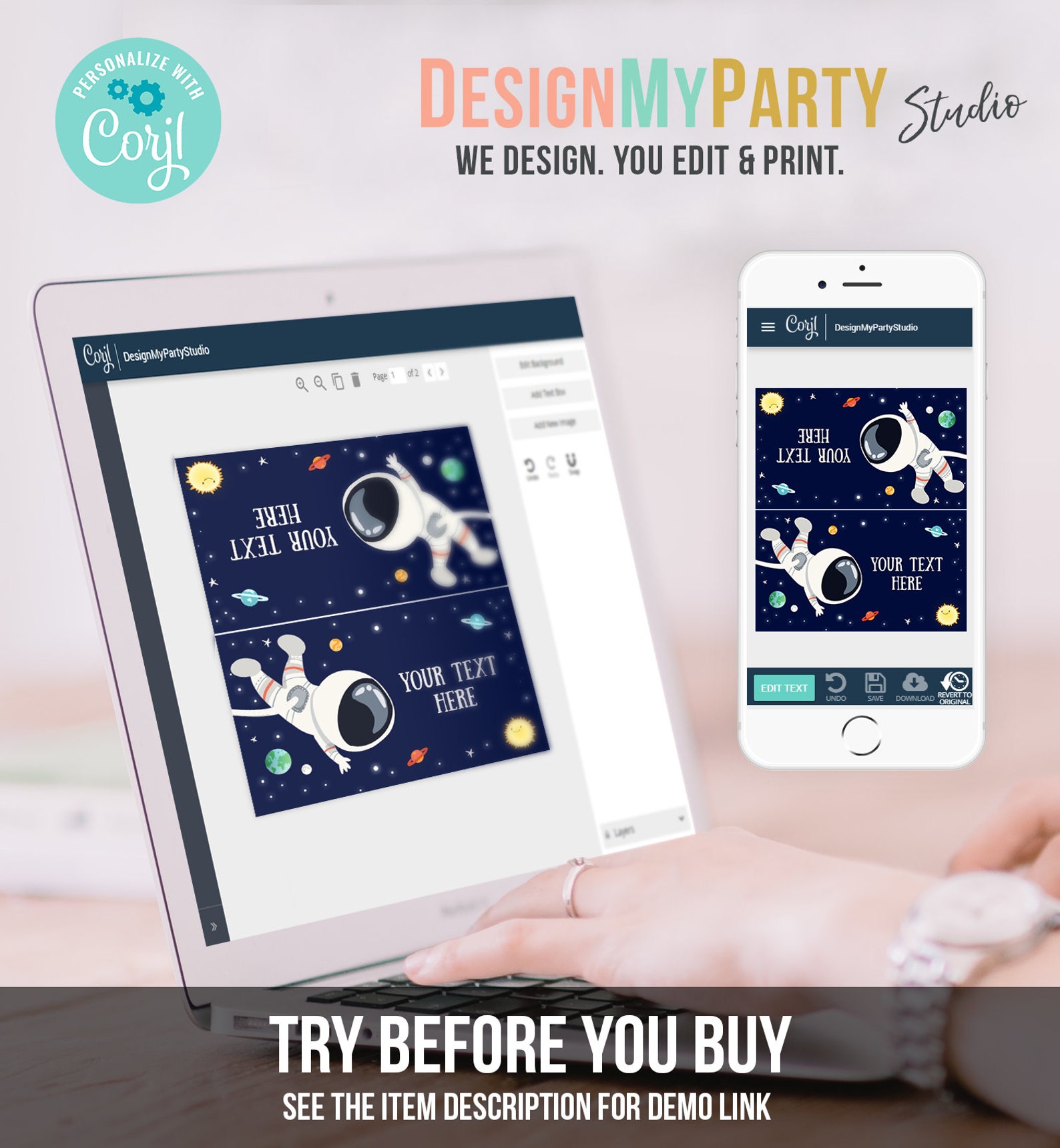 Editable Space Food Labels Galaxy Birthday Food Cards Tent Card ...