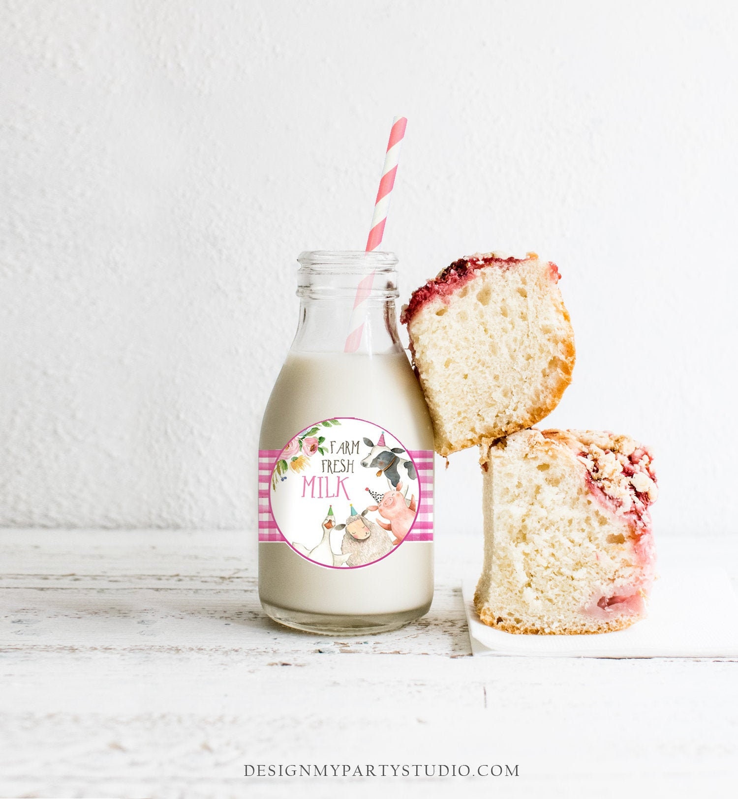Editable Milk Bottle Labels Farm Animals Birthday Barnyard - Etsy
