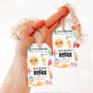 Editable Summer Teacher Appreciation Gift Tag Kids Your Turn to Relax ...