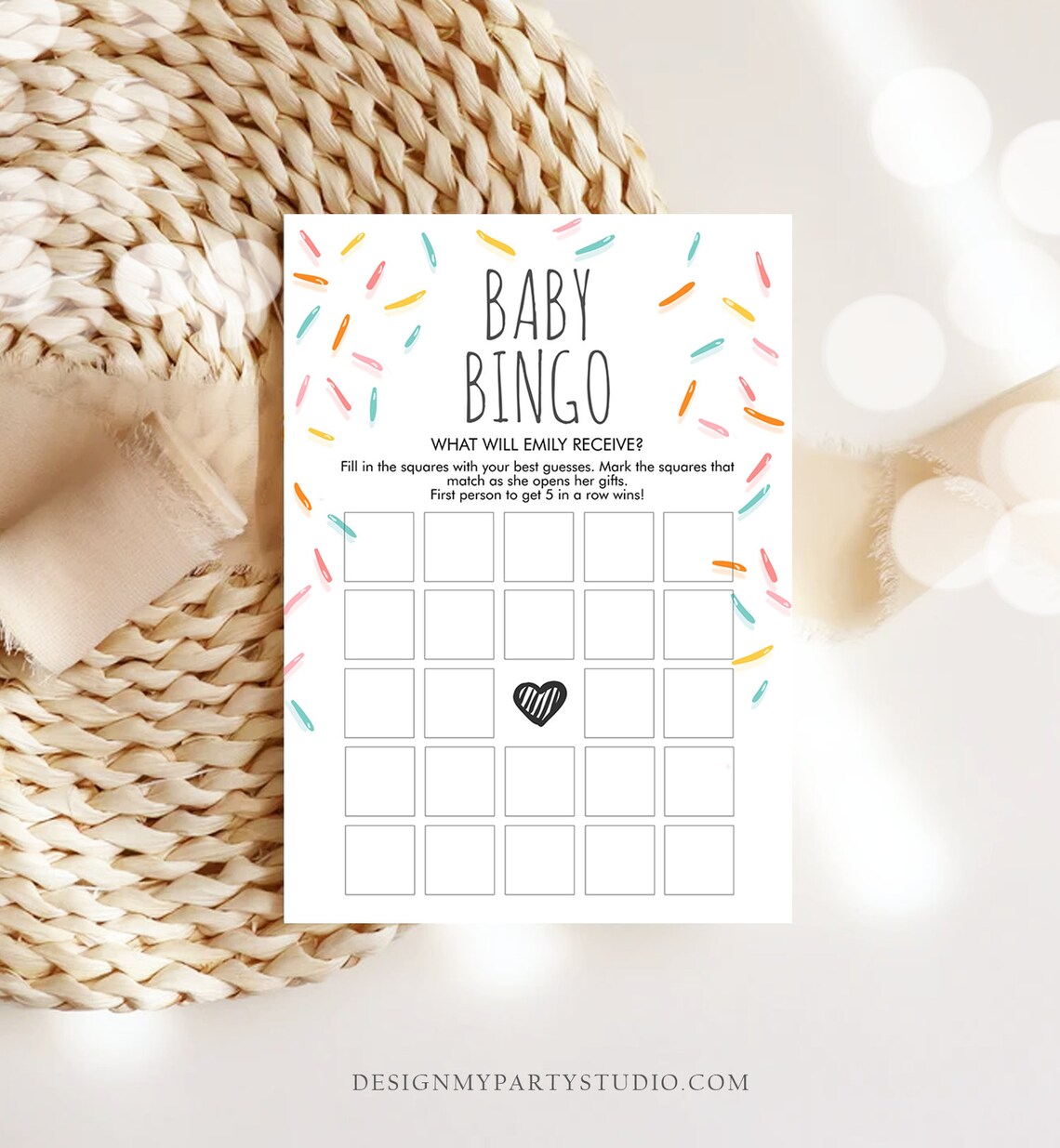 Editable Baby Bingo Game Baby Sprinkle Shower Game Baby Coed Sprinkles ...