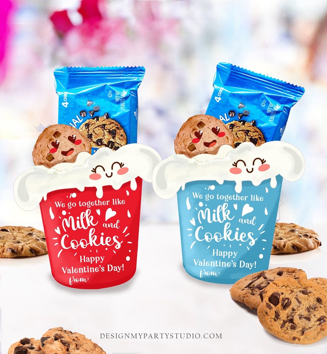 Printable Valentine's Day Cookie Tag Happy Valentines Day Like Milk ...