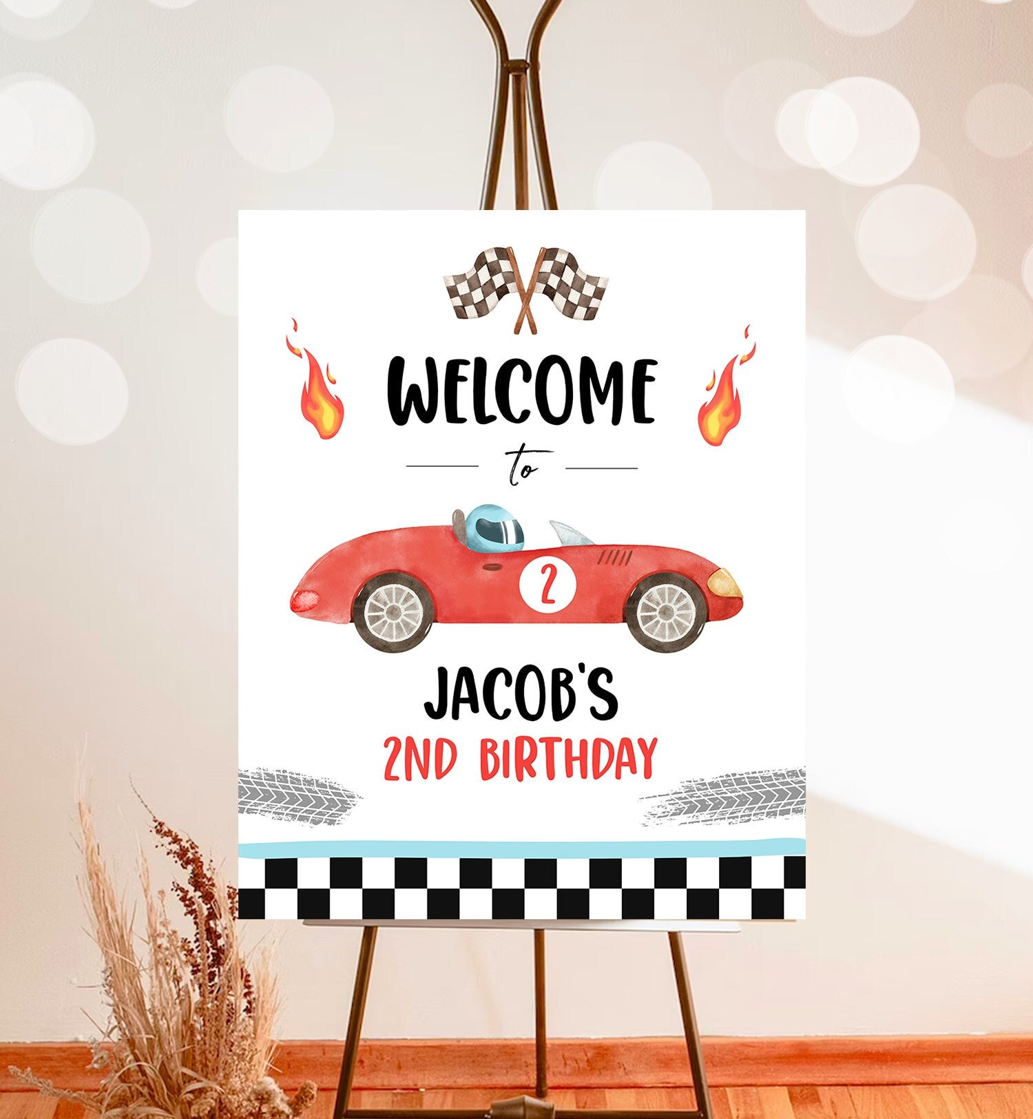 Editable Racing Birthday Welcome Sign Race Car Birthday Sign - Etsy