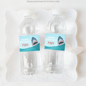 Editable Shark Water Bottle Labels Shark Water Labels Boy Shark ...