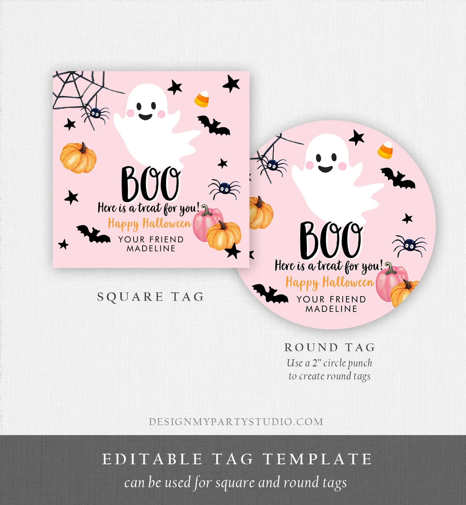 Editable Halloween Favor Tags Boo Gift Tags Costume Party - Etsy