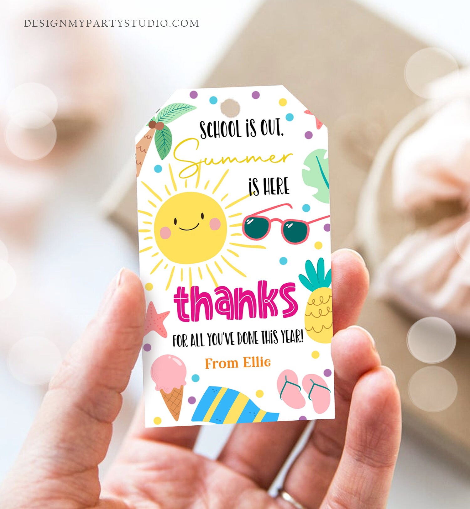Editable Teacher Appreciation Gift Tags Sunshine Thank You Tag School ...
