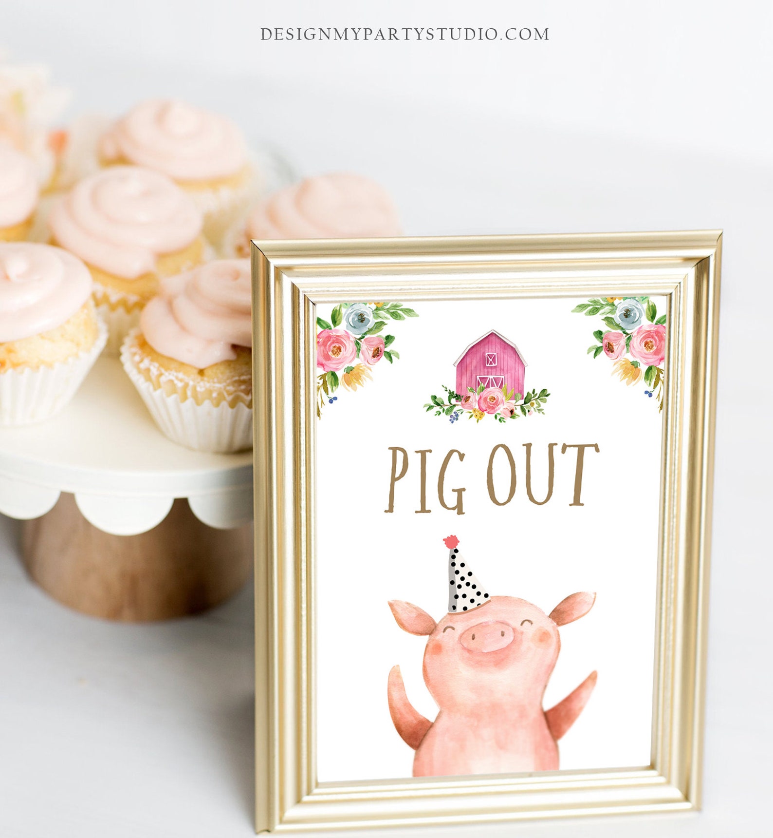 Pig Out Sign Farm Animals Birthday Decorations Barnyard Decor - Etsy UK