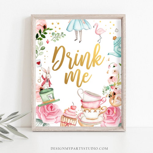Alice in Wonderland Party Signs Drink Me Sign Eat Me Sign - Etsy