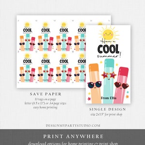 Editable Last Day of School Tag Stay Cool Ice Tag Summer End of School ...