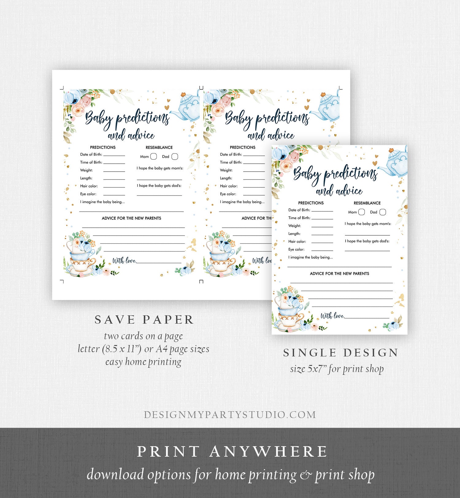 Editable Baby Predictions Baby Shower Game Advice for Parents - Etsy