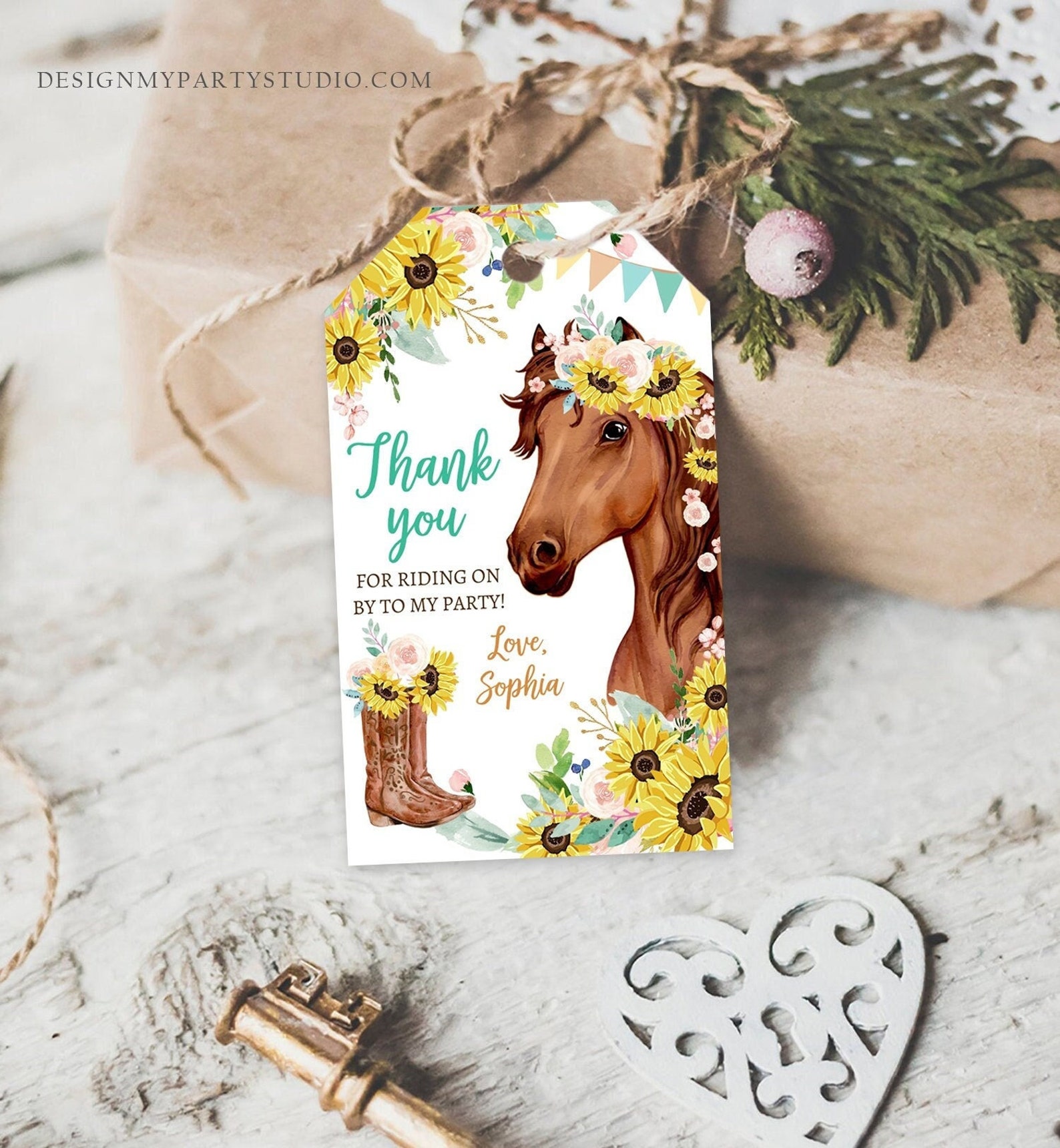 Editable Cowgirl Favor Tags Tags Horse Birthday Party Favor - Etsy