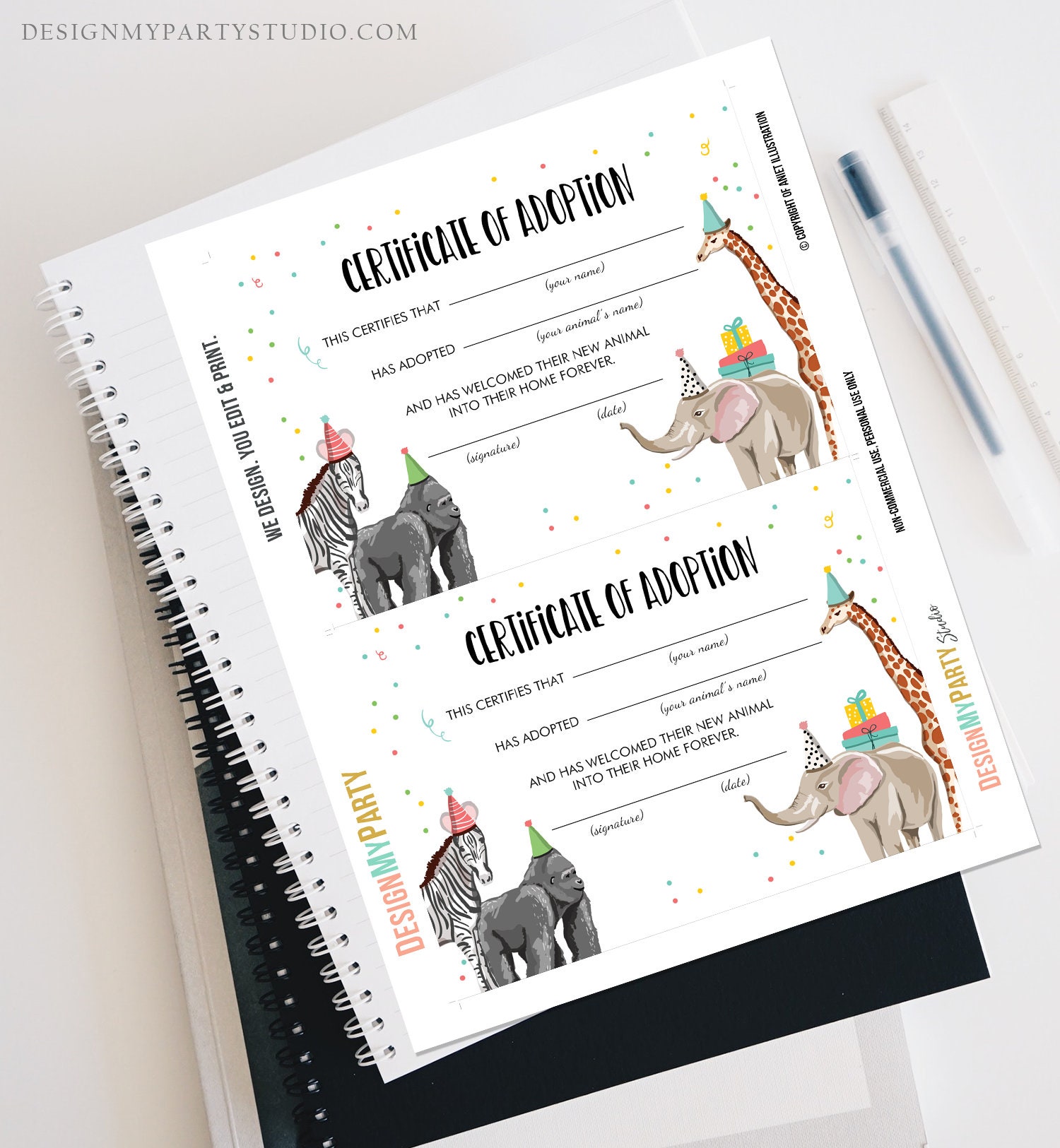 Kids Adoption Certificates Safari Animal Adoption Certificates - 10 ...