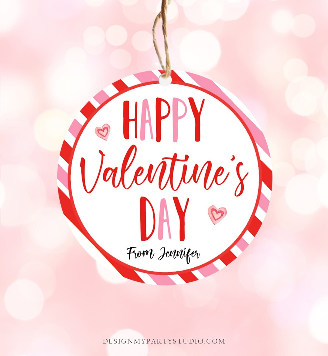 Editable Valentine's Day Cookie Tags Happy Valentine's Day Cookies Tag ...