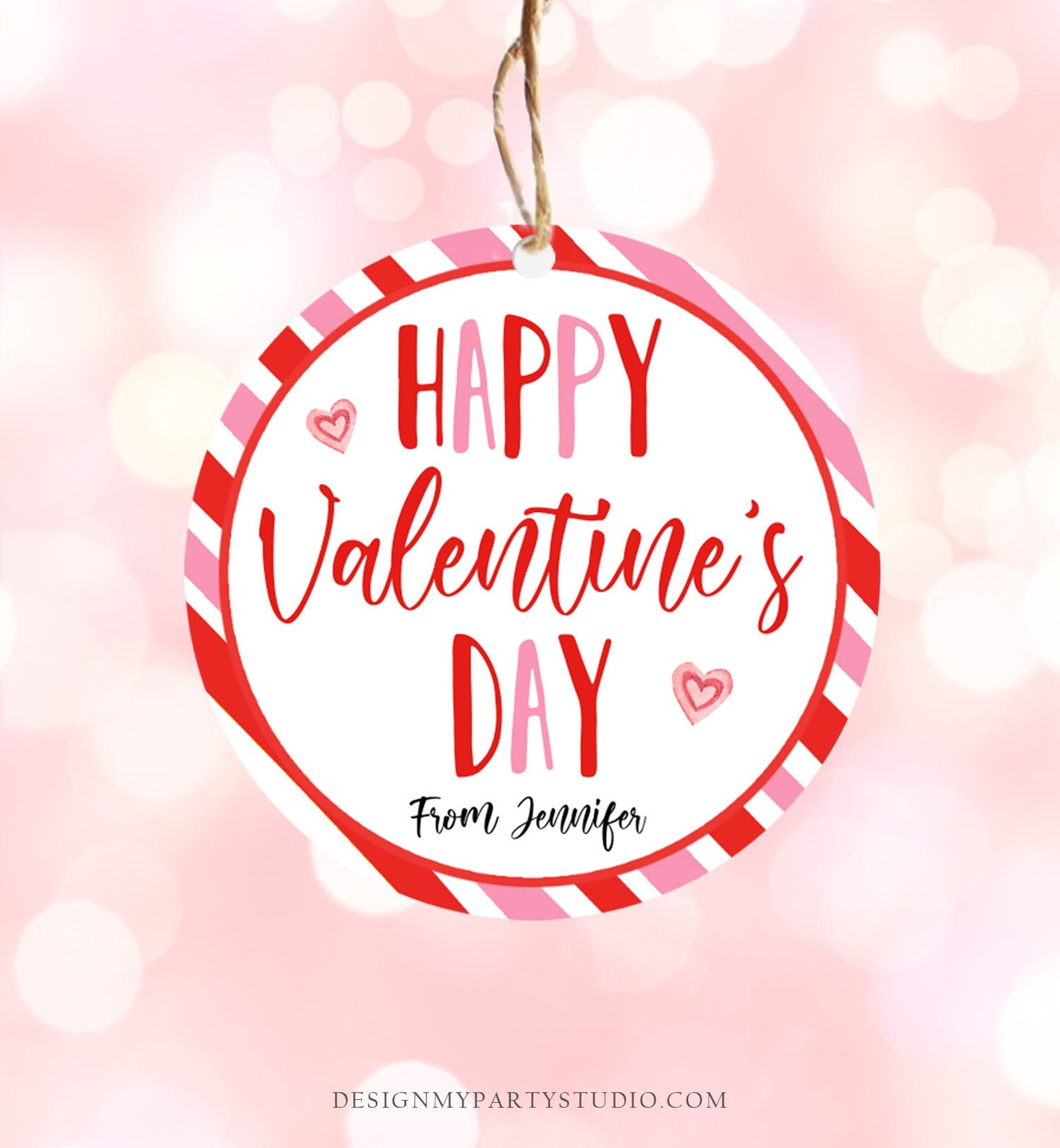 Editable Valentine's Day Cookie Tags Happy Valentine's Day Cookies Tag ...