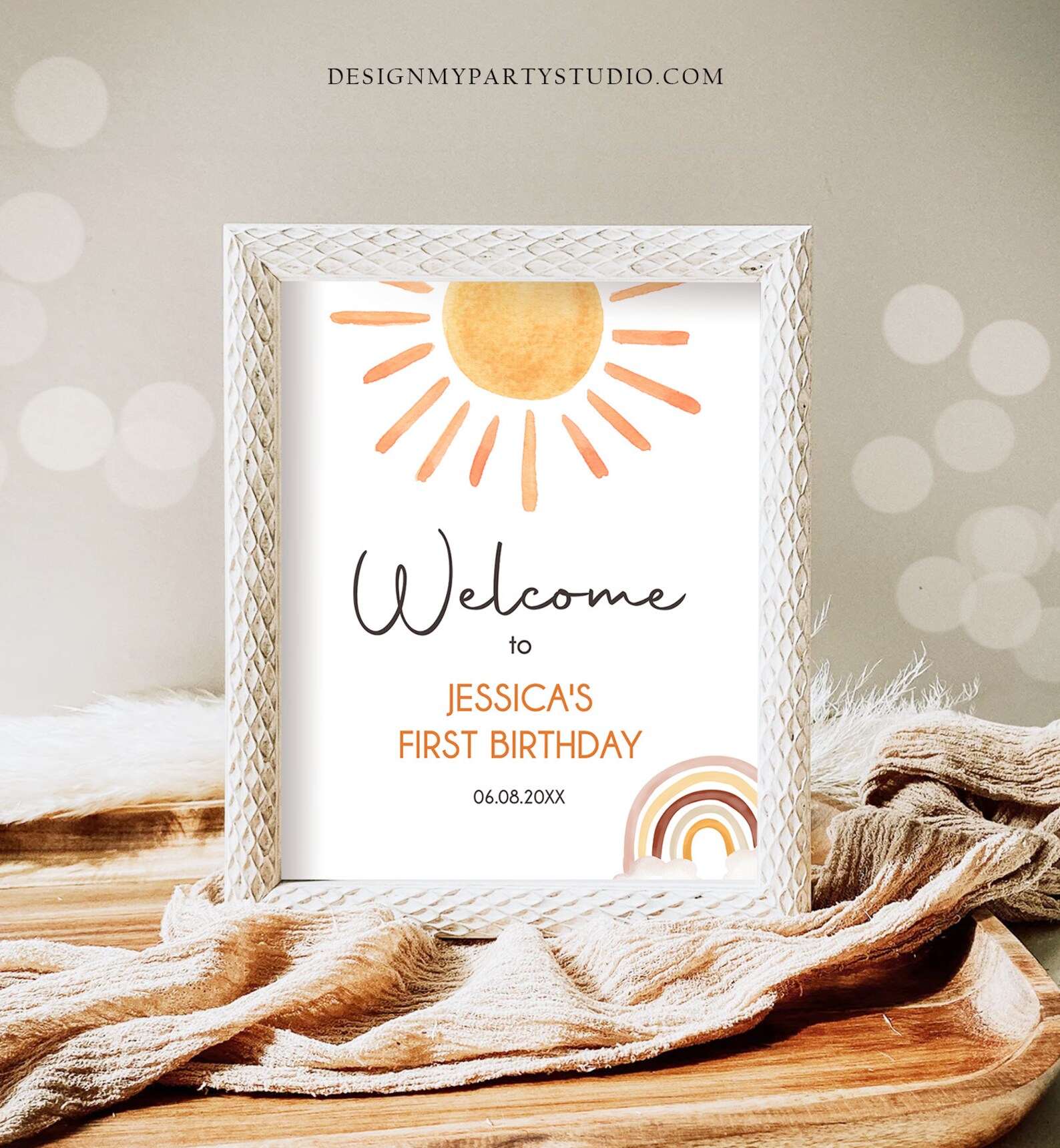 Editable Sunshine Welcome Sign First Trip Around the Sun | Etsy